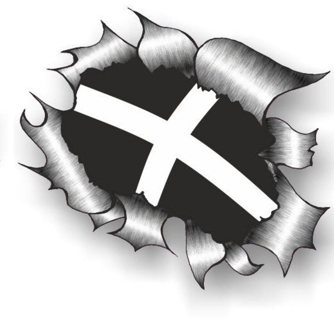 Small Handed Pair Ripped Torn Metal Rip Design With Cornish Cornwall ...