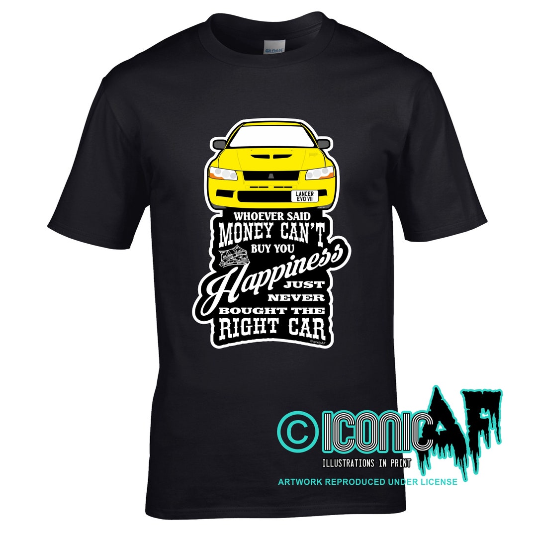 Personalised (number Plate) Money Can't Buy Slogan & Retro Lancer Evo7 ...