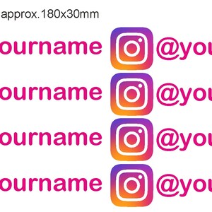 Personalised Custom 8 Pieces Instagram Username Graphic Insta Tag New ...