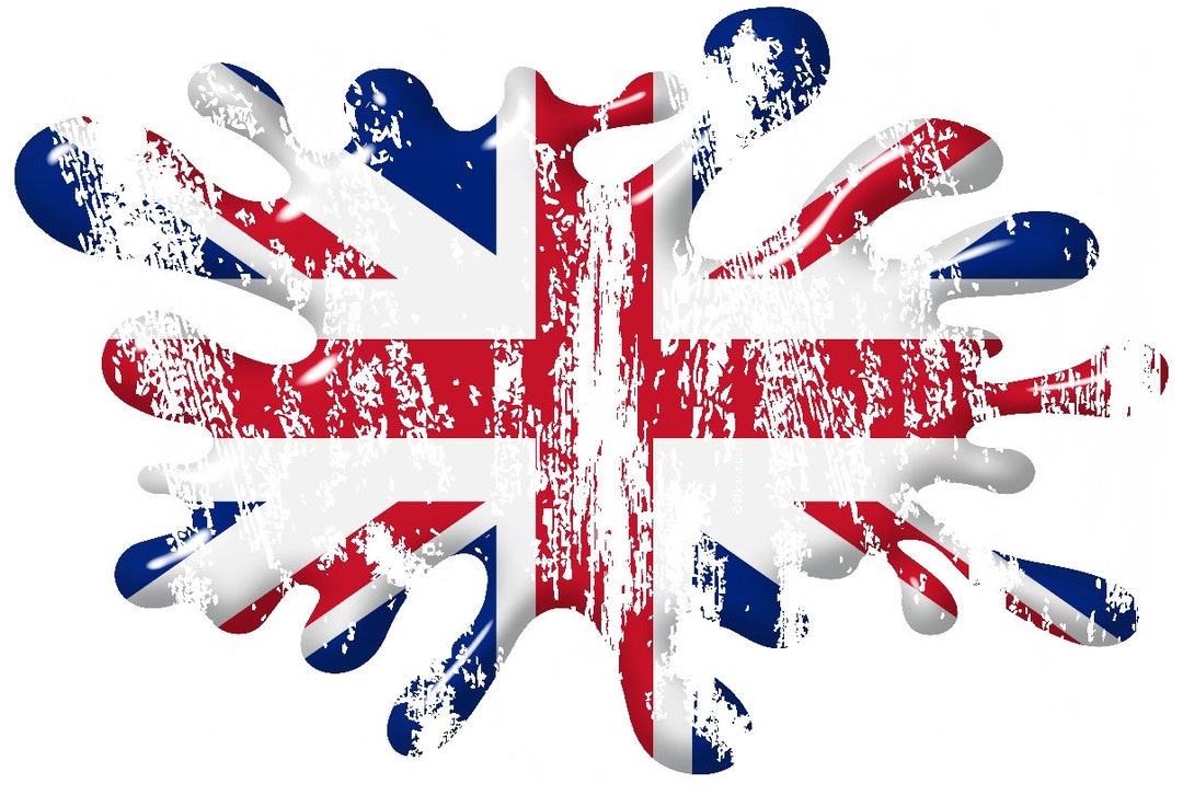 Distressed Aged Printed 3D Effect Retro Splat Design With Union Jack ...