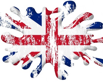 Printed 3D Effect Retro Splat Design With Union Jack British | Etsy UK
