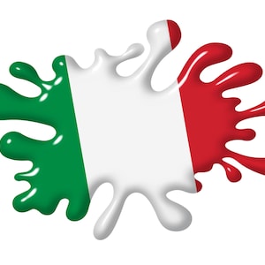 Printed 3D Effect Retro Splat Design With Italy Italian Il Tricolore ...