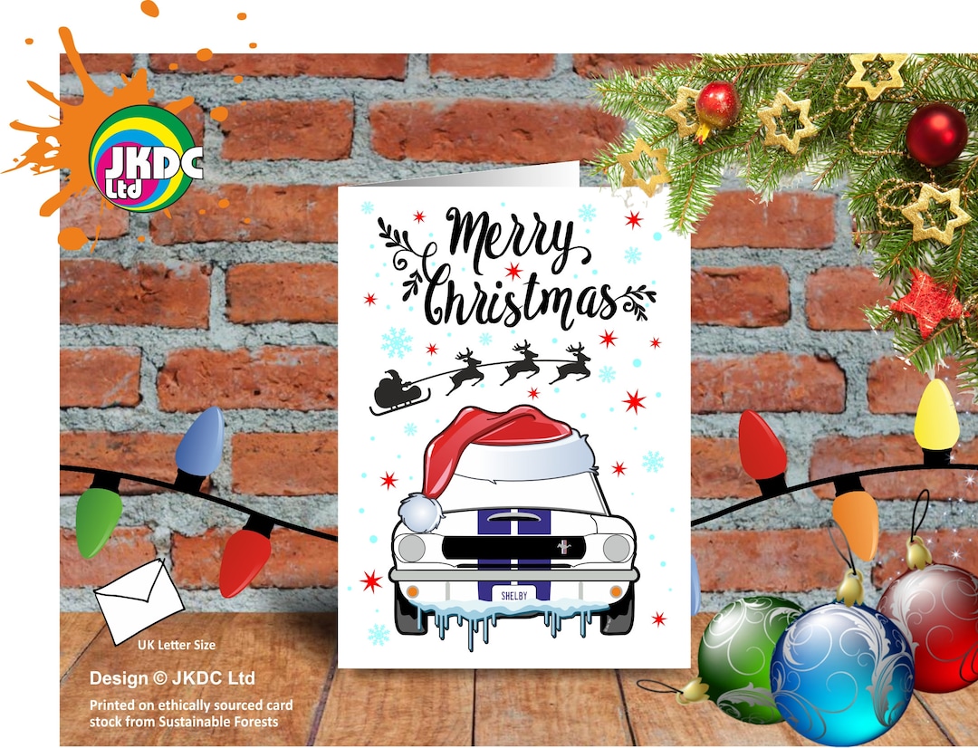 Licensed Iconic AF Retro Santa Hat American 1960's Shelby Mustang Car ...