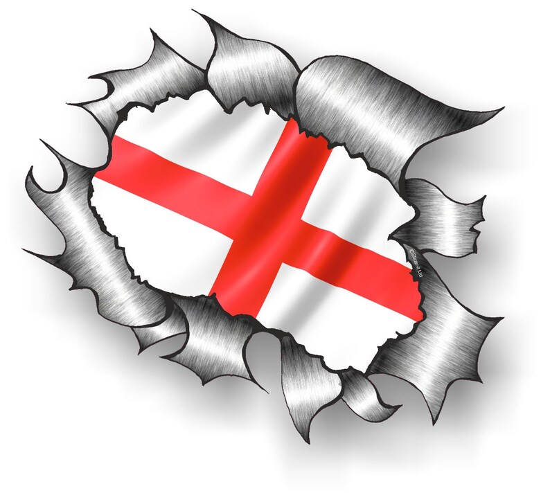Licensed Ripped Torn Metal Rip Design With St Georges Cross - Etsy