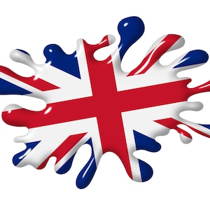 Printed 3D Effect Retro Splat Design With Union Jack British Flag UJ ...