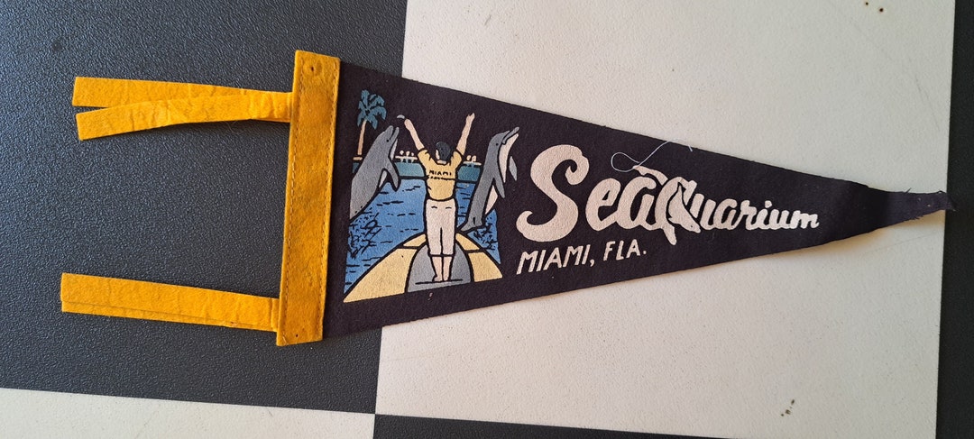 Vintage Pennant Banderin Sea Aquarium Miami Florida 60s Original - Etsy