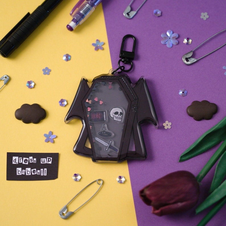 What's in My Bag Shaker Charm Goth Girl Keychain Gothic Aesthetic ...