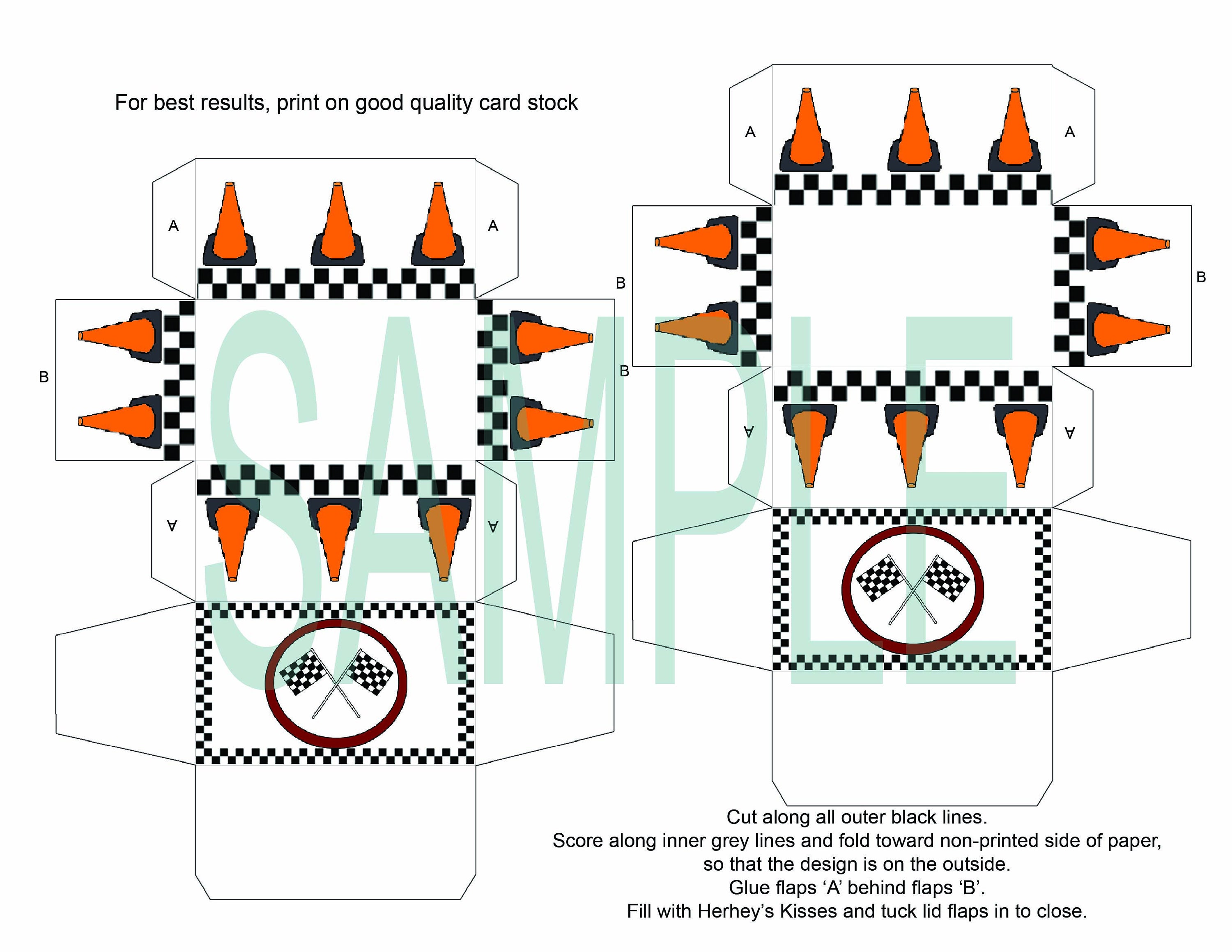 Race Themed Favor/goody Box Race Car Motor Sports | Etsy