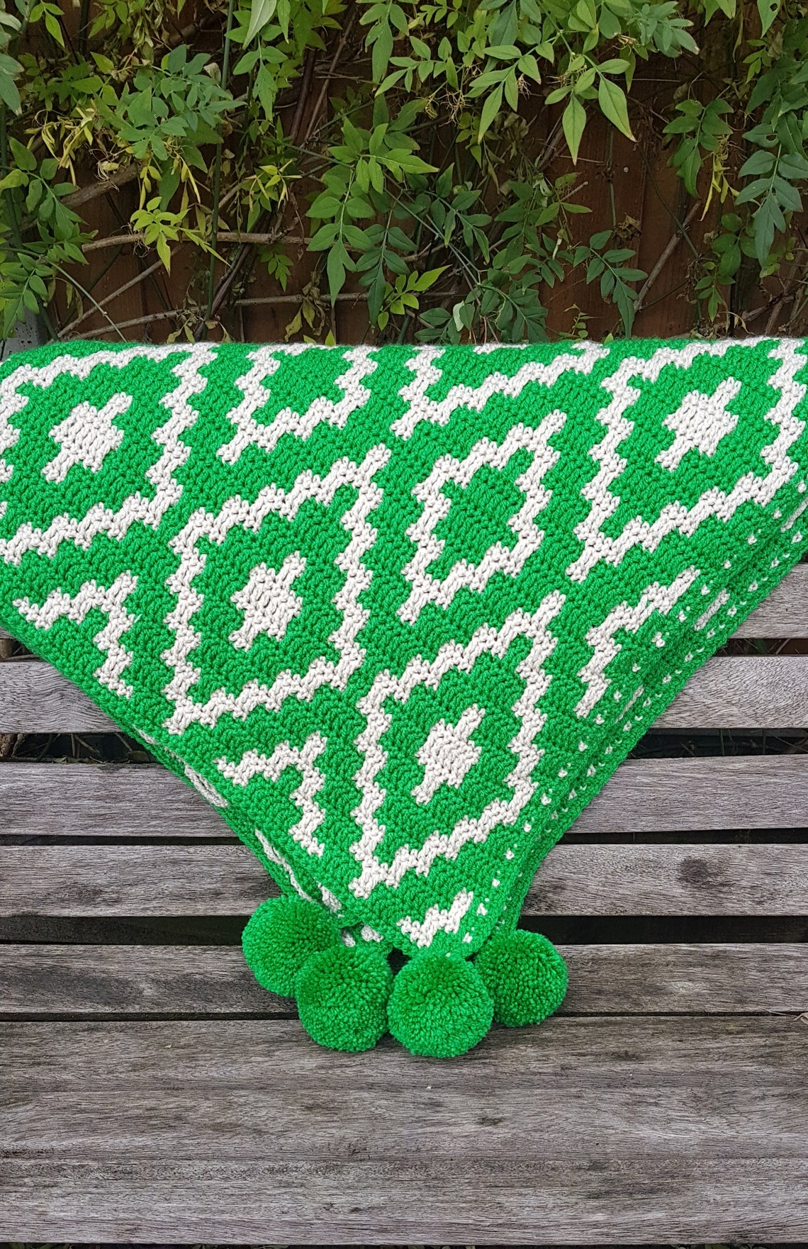 Mosaic Crochet PATTERN Pea Souper Throw Blanket Afghan. - Etsy