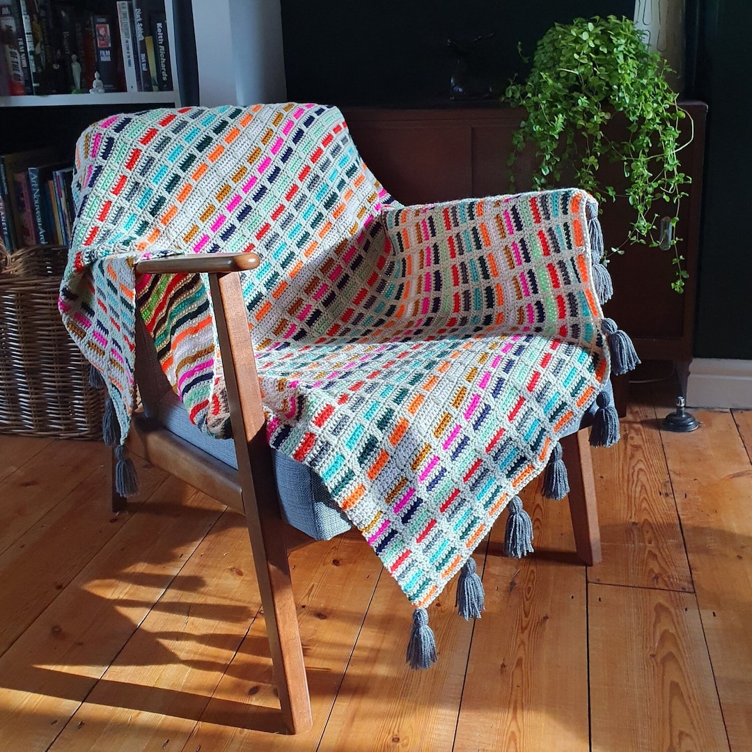 Mosaic Crochet PATTERN Sugar Strands Blanket, Throw, Afghan. Original ...