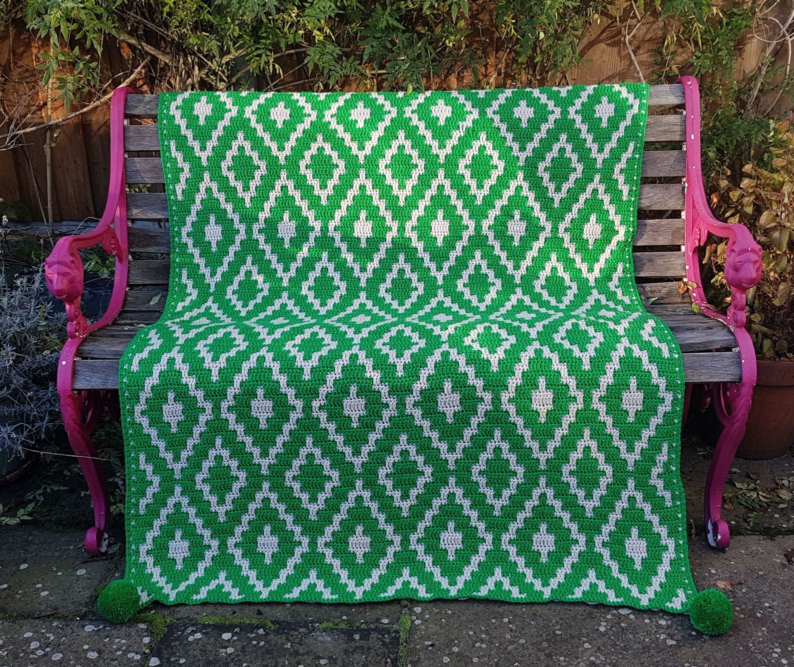 Mosaic Crochet PATTERN Pea Souper Throw Blanket Afghan. | Etsy