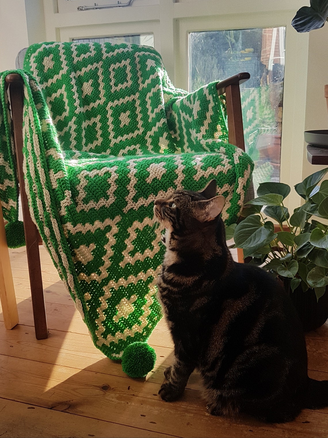 Mosaic Crochet PATTERN Pea Souper Throw Blanket Afghan. Downloadable ...