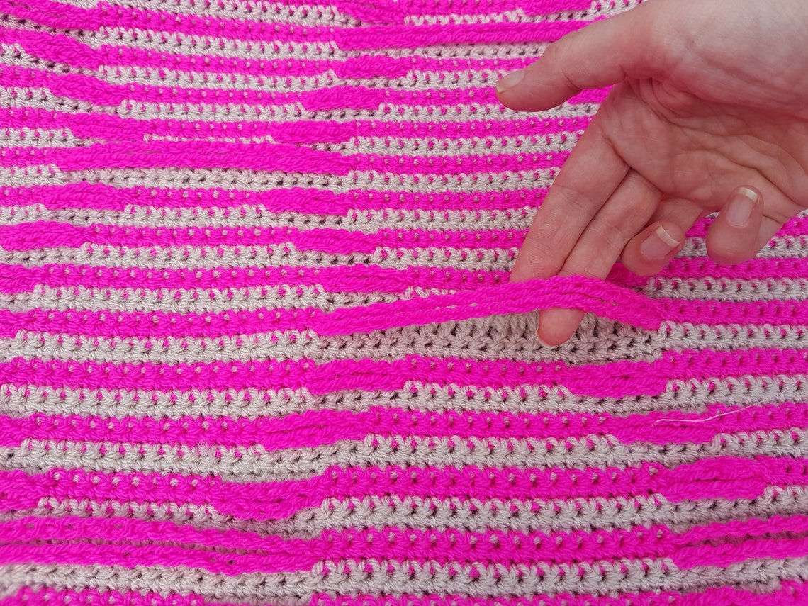 Crochet PATTERN Neon Fizz Throw Mosaic Crochet Blanket - Etsy