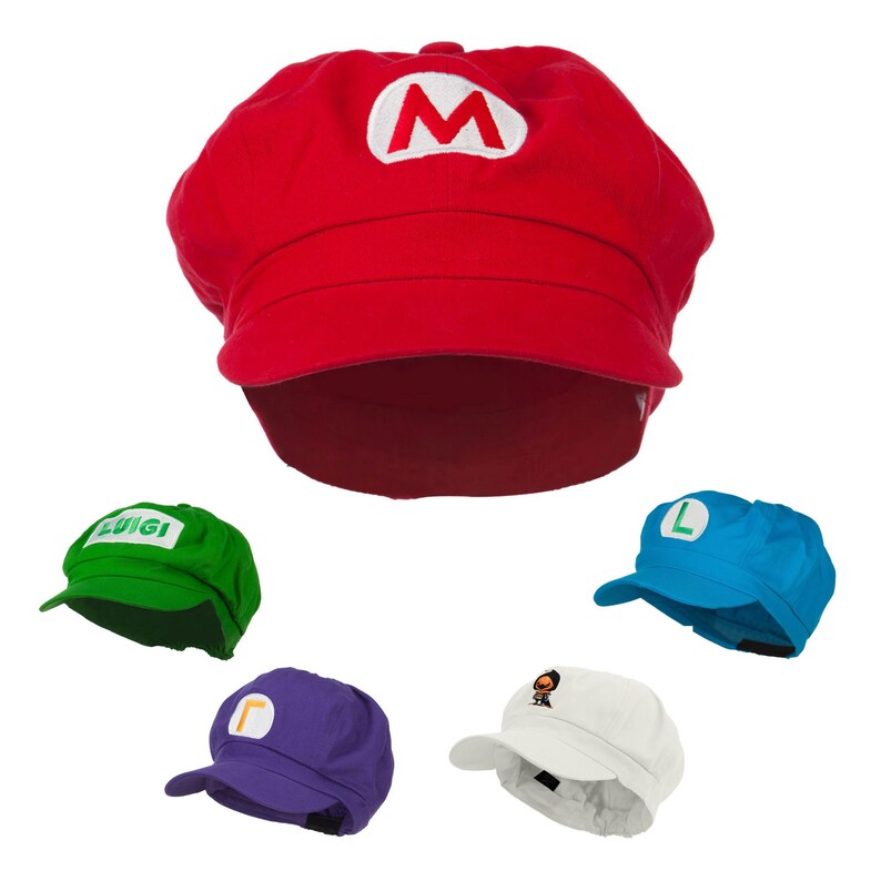 Customize Cotton Elastic Newsboy Cap With Mario, Luigi, Wario, Waluigi ...