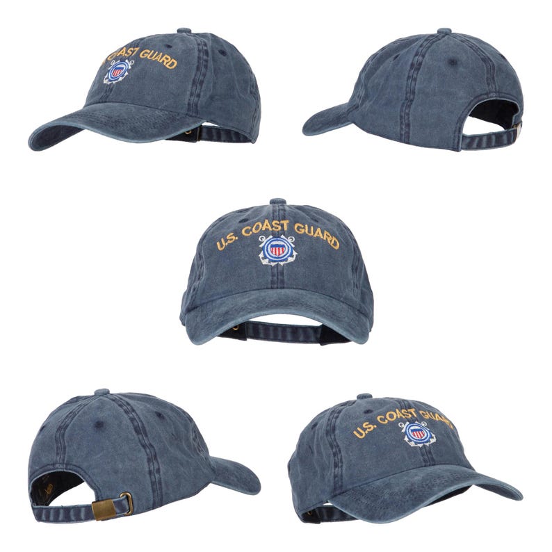 US Coast Guard Logo Embroidered Washed Cotton Twill Cap - Etsy