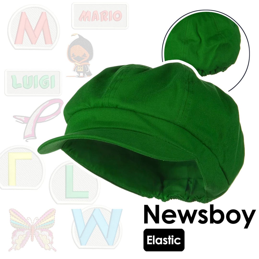 Customize Cotton Elastic Newsboy Cap With Mario, Luigi, Wario, Waluigi ...