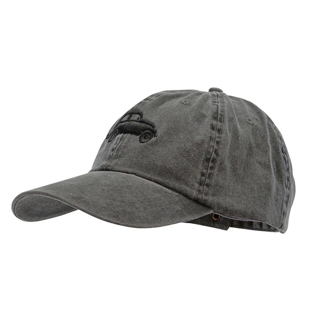 Classic VW Beetle Embroidered Washed Solid Pigment Dyed Cotton Twill ...