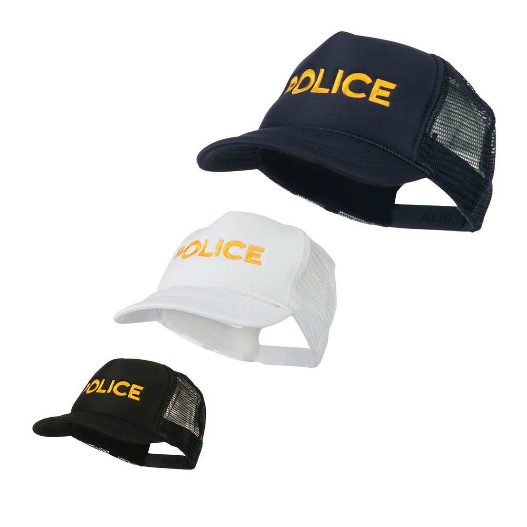 Youth Police Embroidered Foam Mesh Back Cap - Etsy