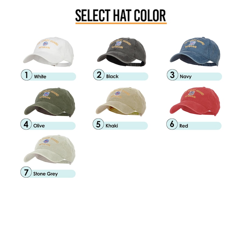 US Coast Guard Veteran Embroidered Washed Cap - Etsy