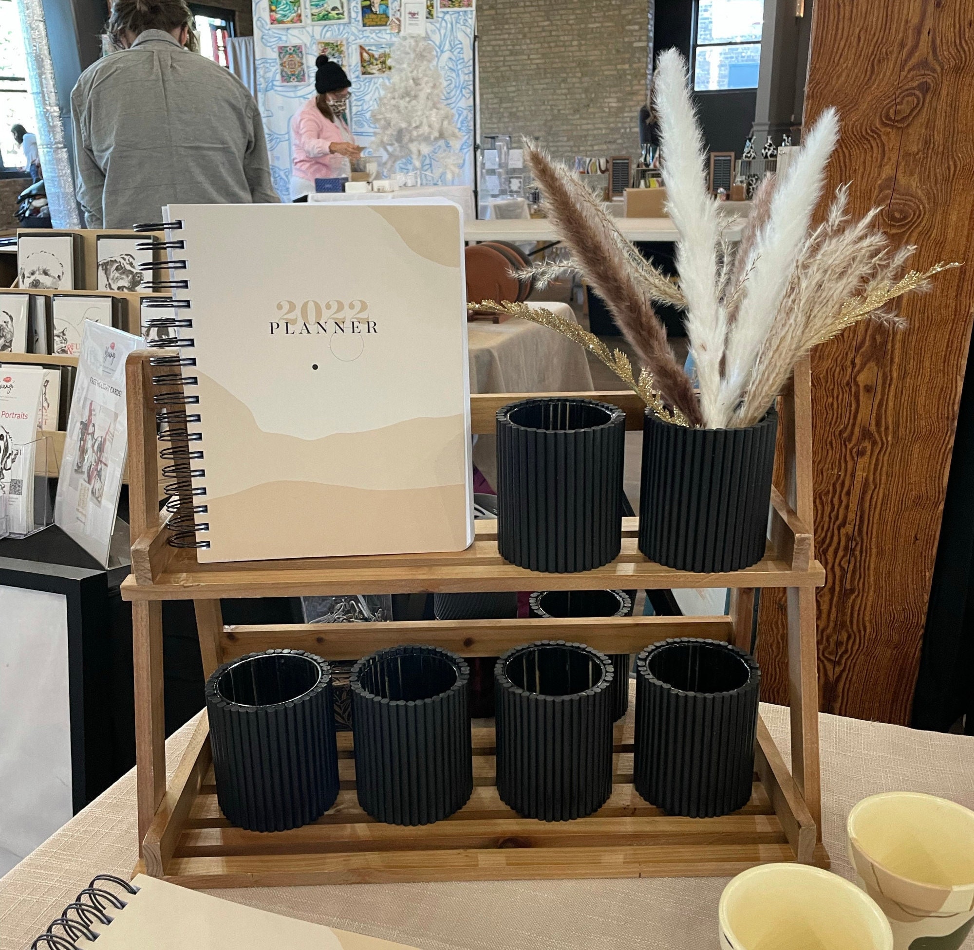 Bamboo Pencil Holder - Black or Natural - Etsy