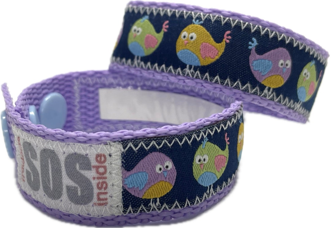 SOS Bracelet / Emergency Bracelet for Children, Piepmatz Purple - Etsy