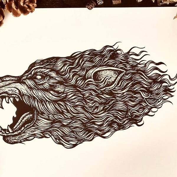 Fenrir Wall Art - Etsy