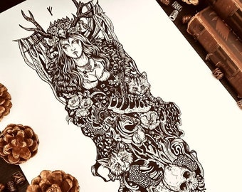 Hel Hand Signed Print Norse Gods Collection | Etsy