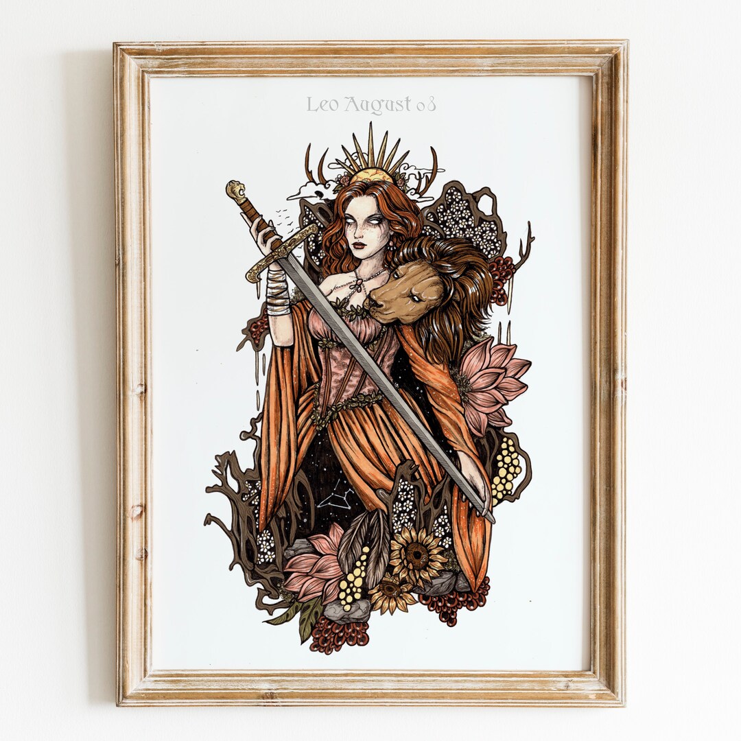 Leo Custom Zodiac Sign Art Print Personalized Gift - Etsy