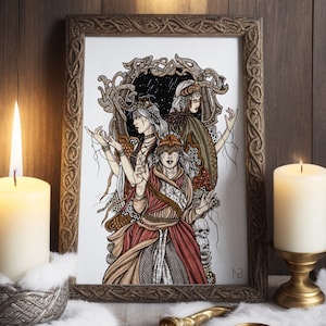 Norns Nornir Hand Signed Print Norse Mythology - Etsy