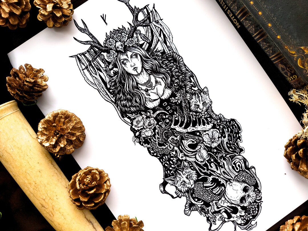 Freya Hand Signed Print Norse Mythology - Etsy