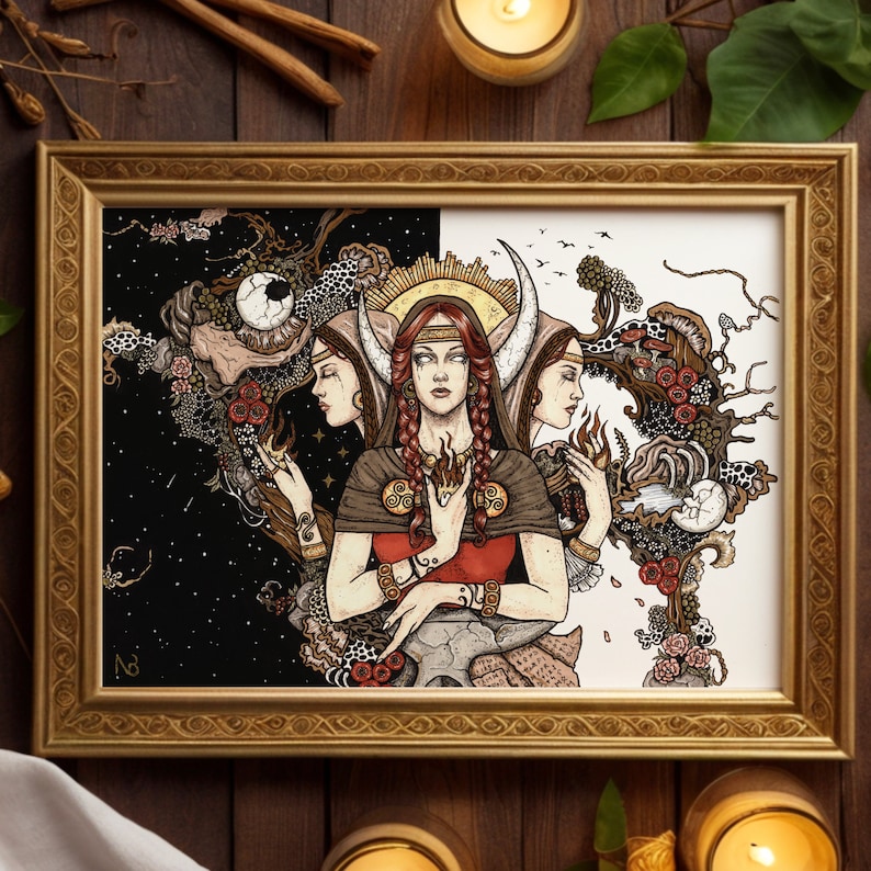 Brigid Art Print | Celtic Gods Gift - Etsy