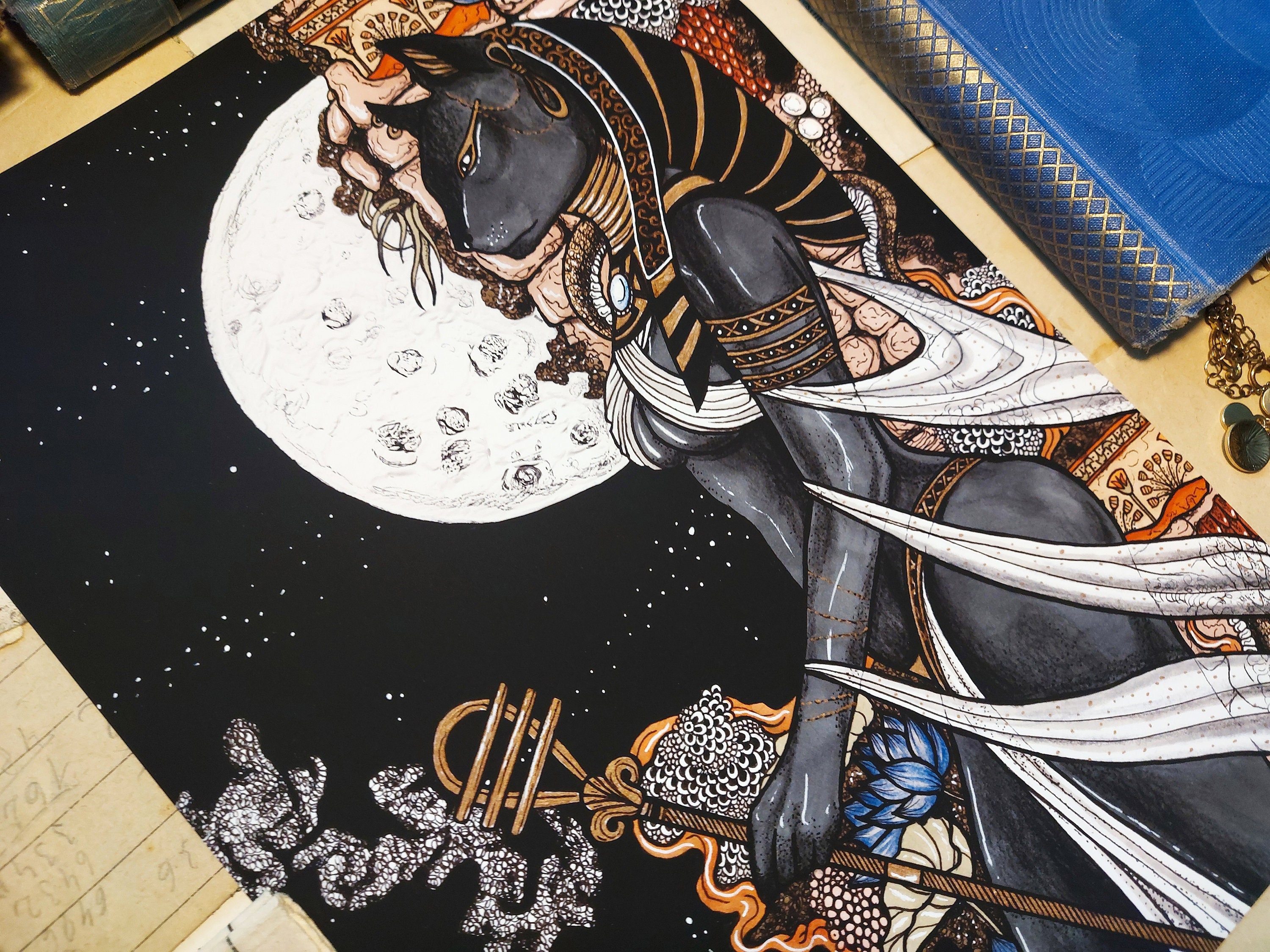 Bastet Art Print Egyptian Mythology - Etsy