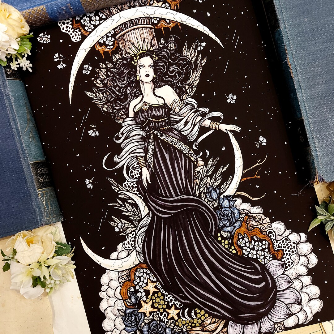 Nyx Art Print Goddess of Night Greek Mythology Gift - Etsy