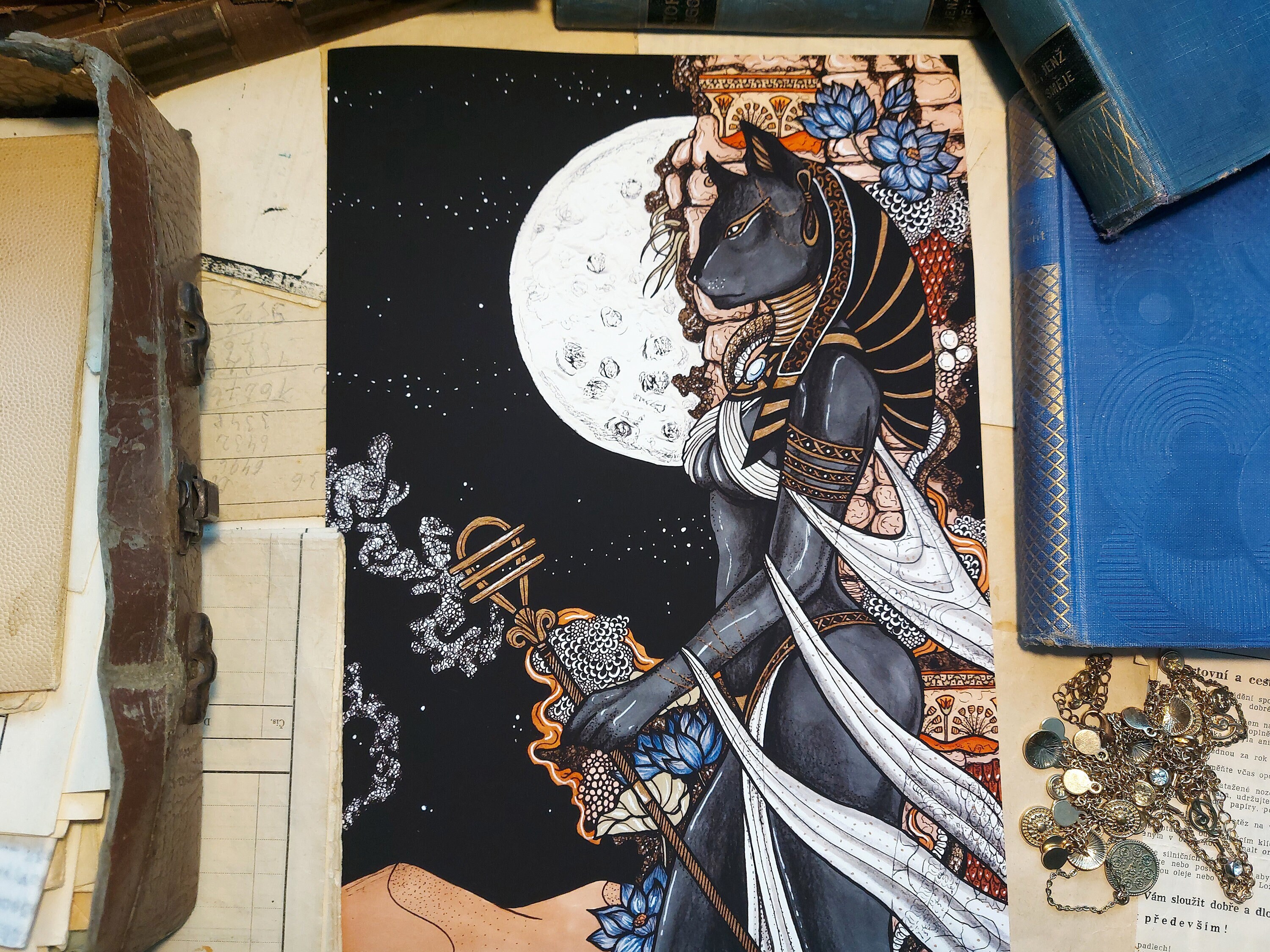 Bastet Art Print Egyptian Mythology - Etsy