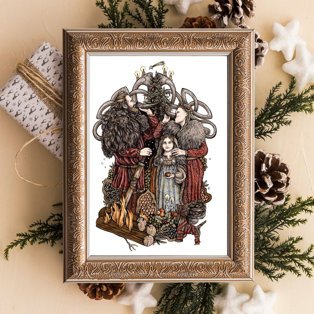 Yule Art Print | Christmas Wall Art | Gift for Vikings - Etsy