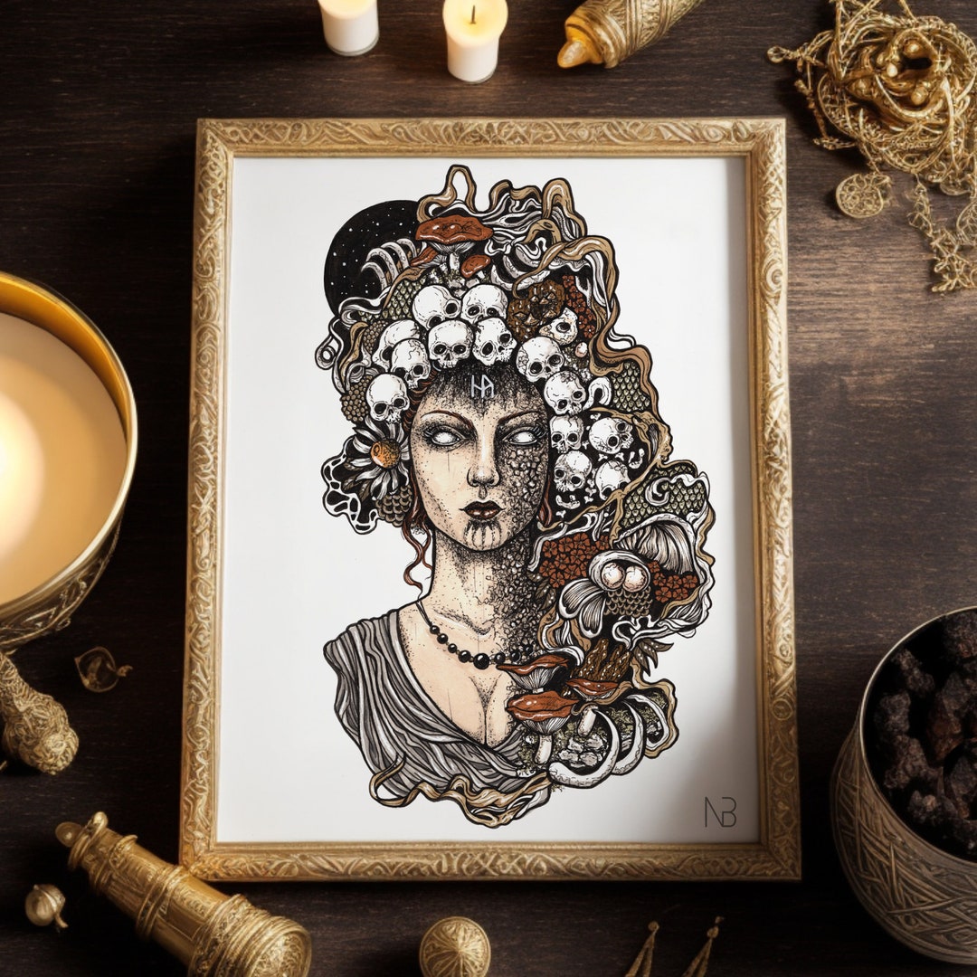 Hel | Hand Signed Print | Norse Gods Collection - Etsy
