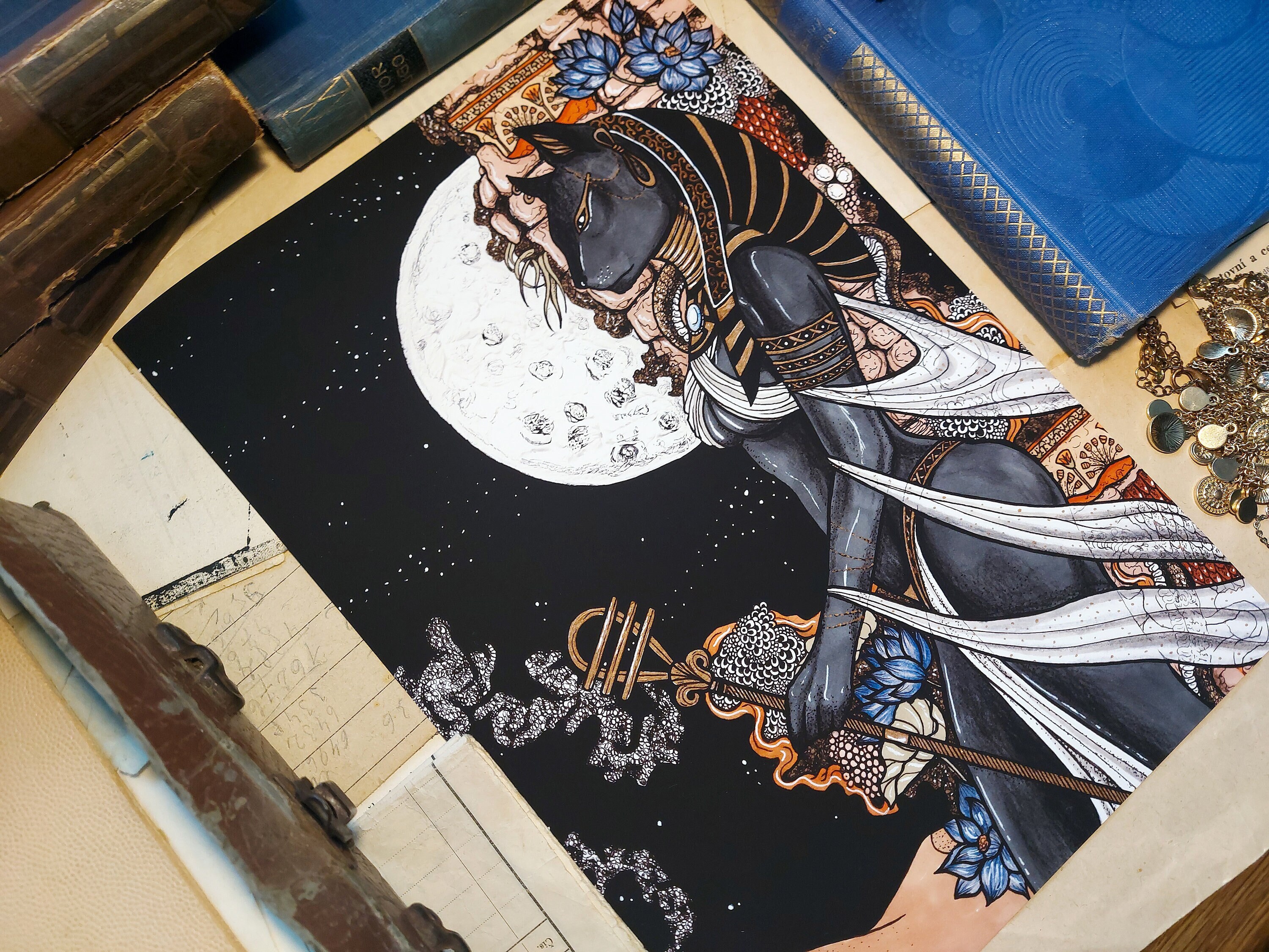 Bastet Art Print Egyptian Mythology - Etsy