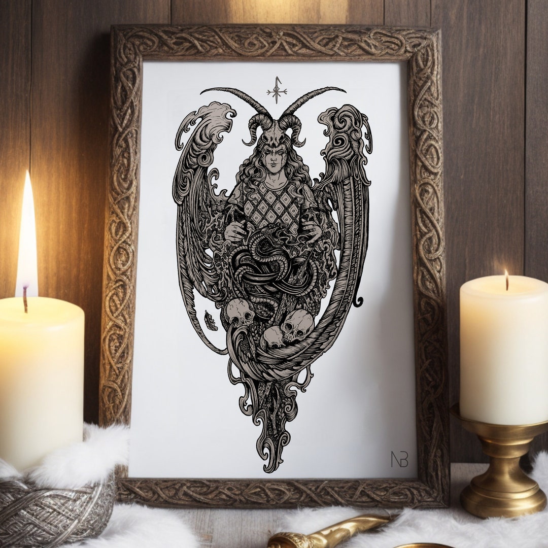 Loki Hand Signed Print Norse Mythology - Etsy