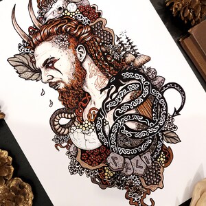 Loki Loke Hand Signed Print Norse Mythology - Etsy