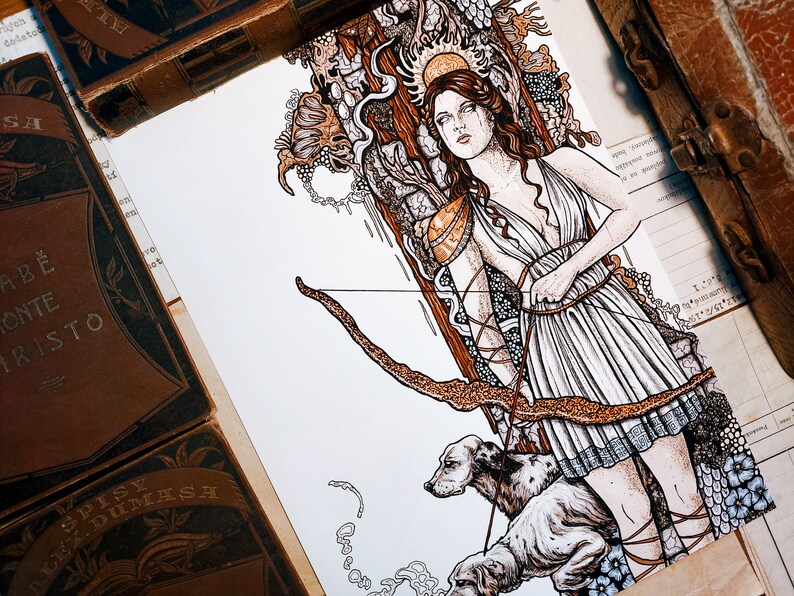 Artemis Print Greek Mythology - Etsy