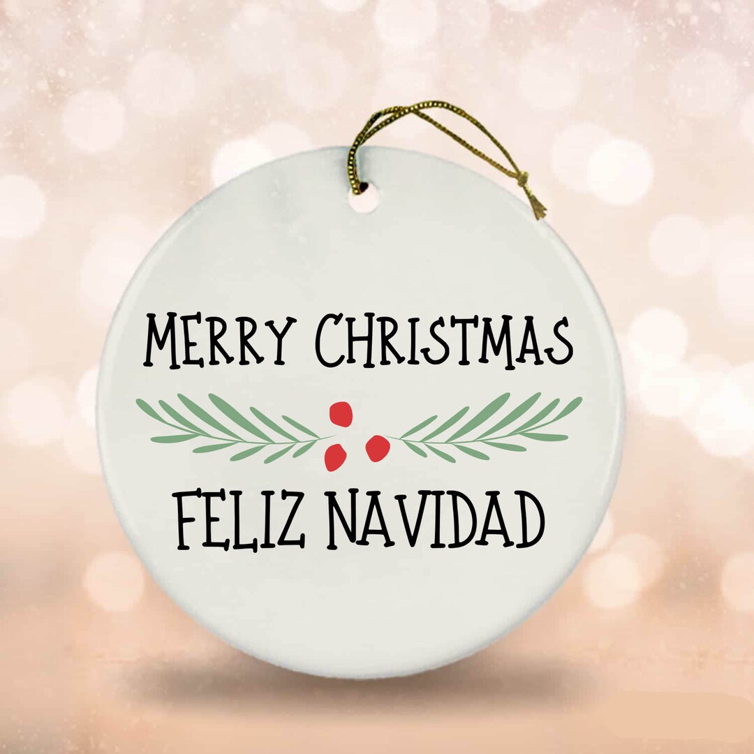Feliz Navidad Ornament, Spanish Christmas Ornaments, Personalized ...