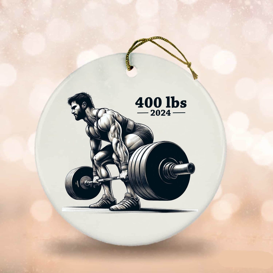 Weightlifting Deadlift PR Ornament, Weightlifter Gift, Personalized ...