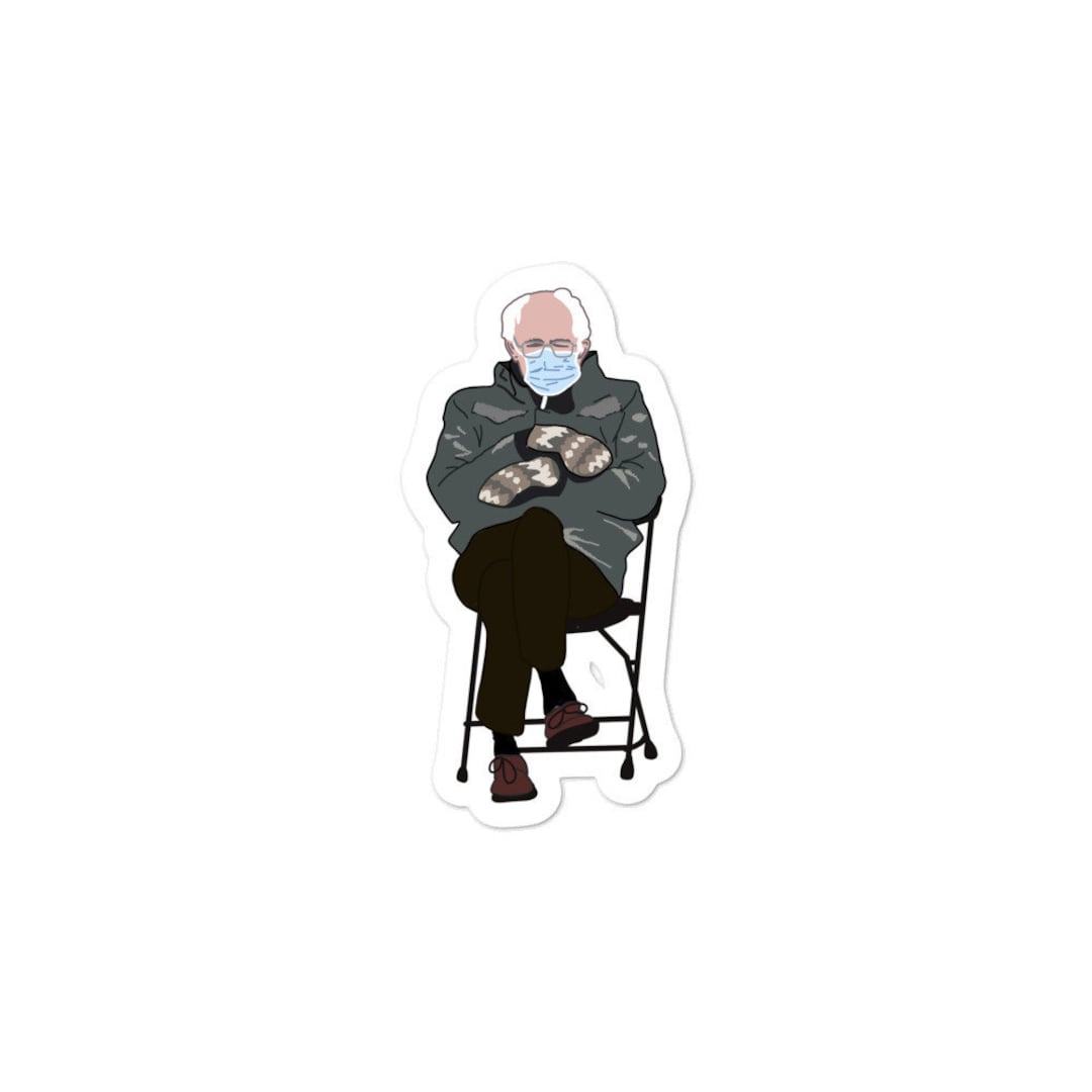 Bernie Sanders Meme Sticker, Bernie in Mittens Sticker, Bernie Sanders ...