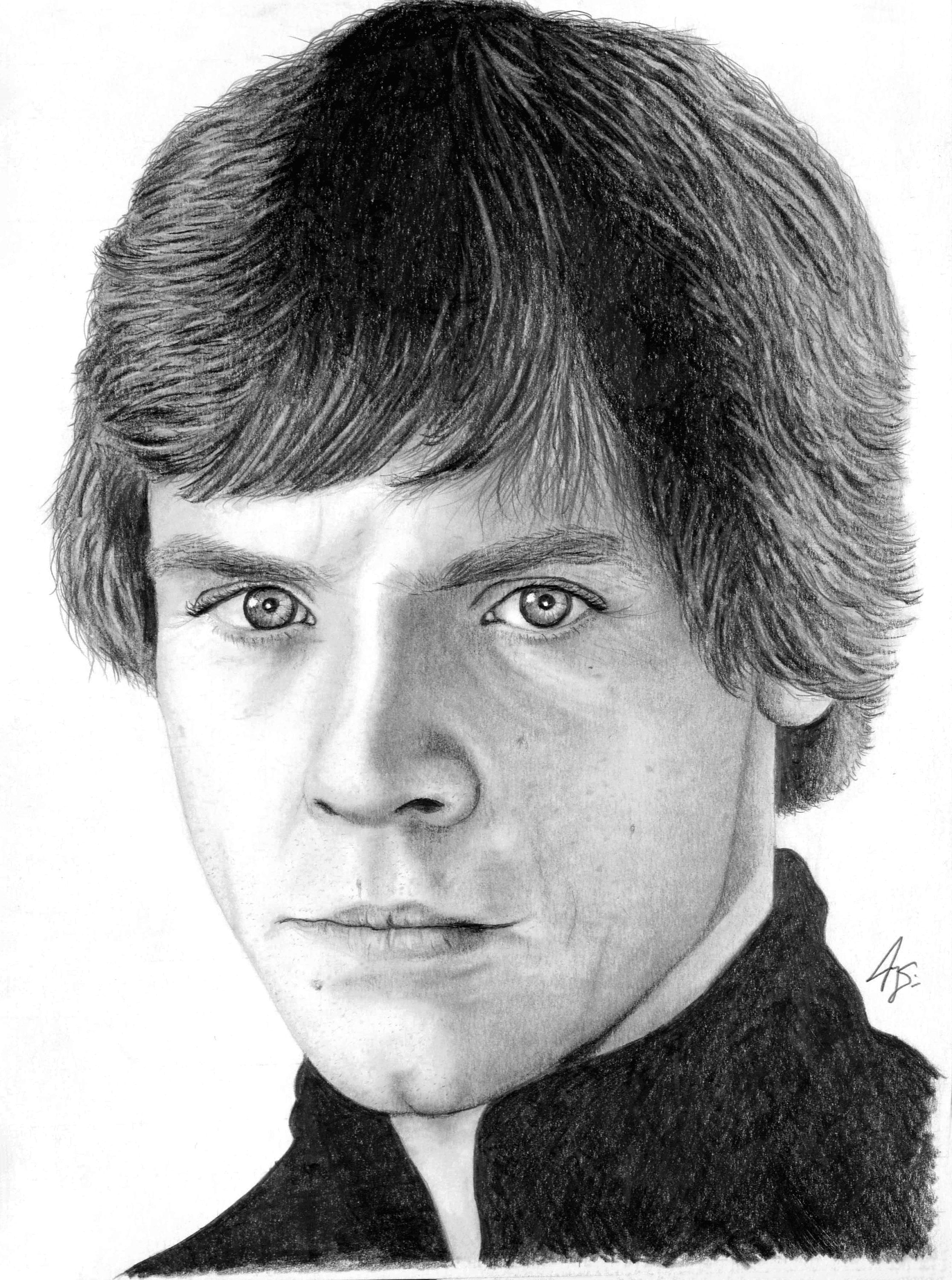 Drawing & Illustration print MarkHamill Luke Skywalker drawing Art ...