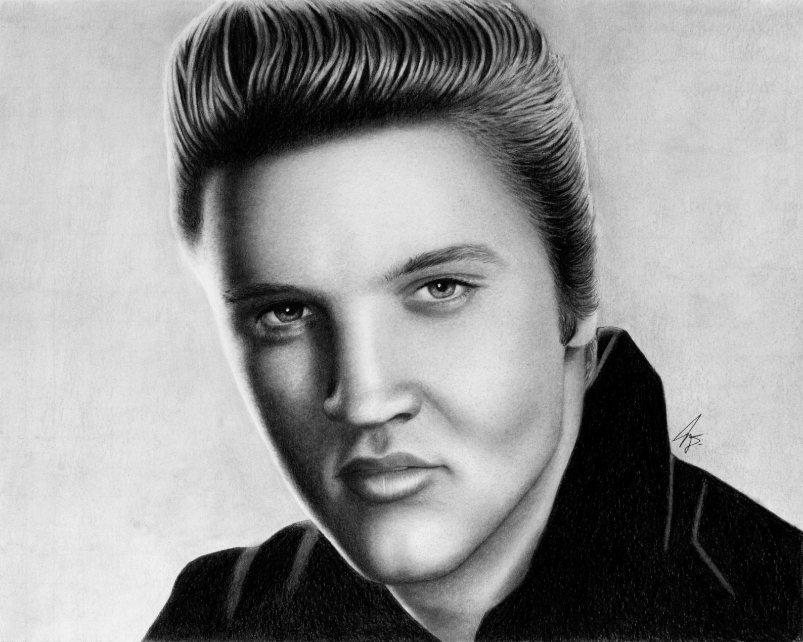 Elvis Presley - Graphite Pencil Drawing (PRINT) - Etsy
