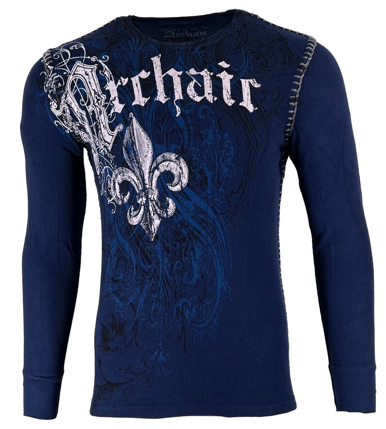 Archaic by Affliction Men's Thermal Shirt WING Navy - Etsy
