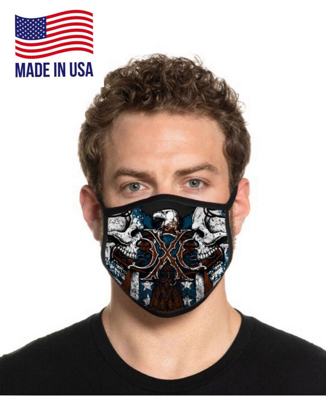 Xtreme Couture Affliction Mask Skeleton Biker Face Mask USA Washable ...