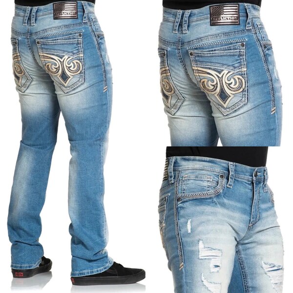 Embroidered Jeans Mens - Etsy