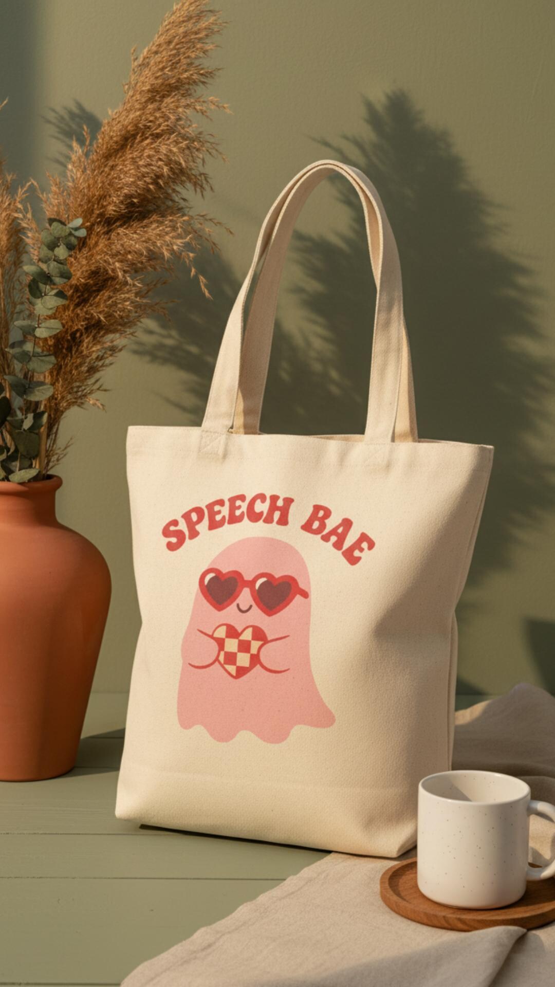 Speech Bae Tote Bag Coquette, Speech Therapist Valentine Gift, Cute SLP ...