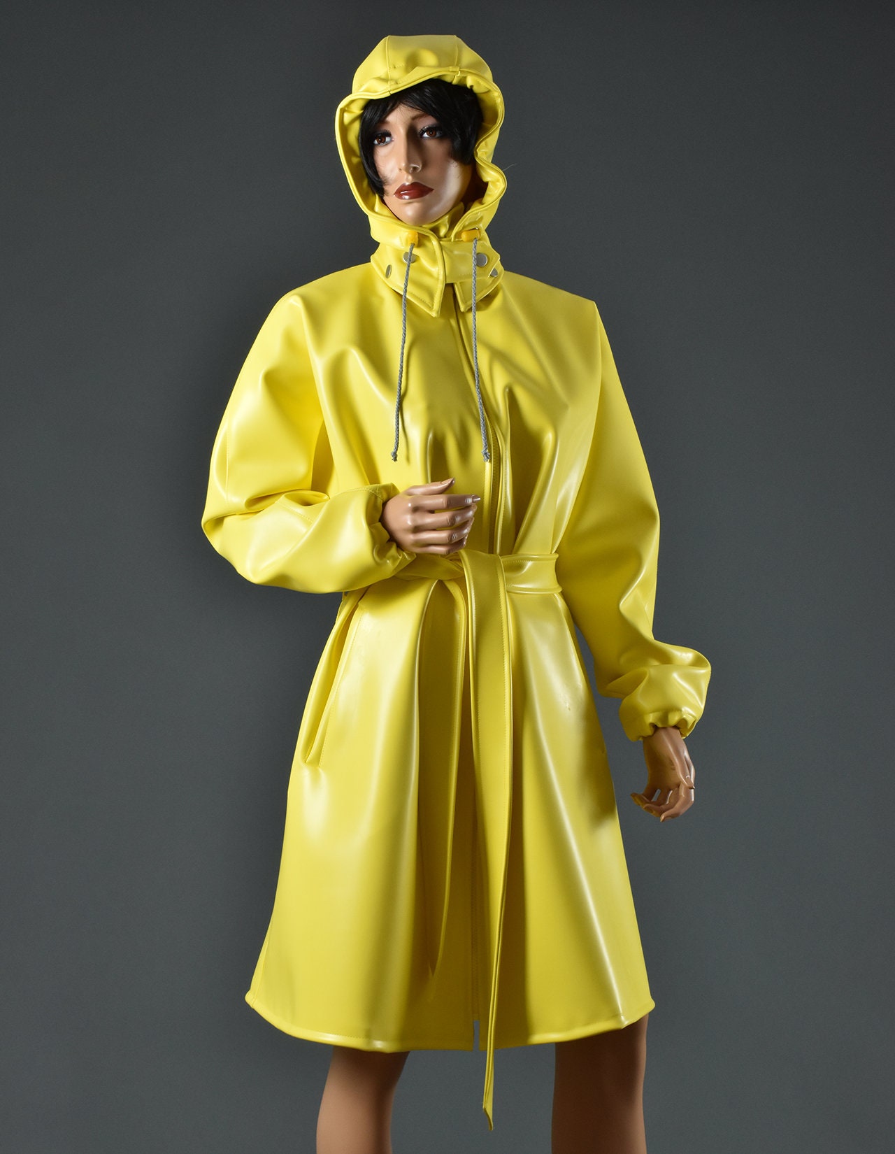 Handmade Latex Rain Coat: European Rubber Coat With Hood - Etsy